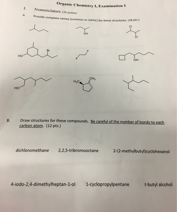 Solved Provide complete names (common or IUPAC) for these | Chegg.com