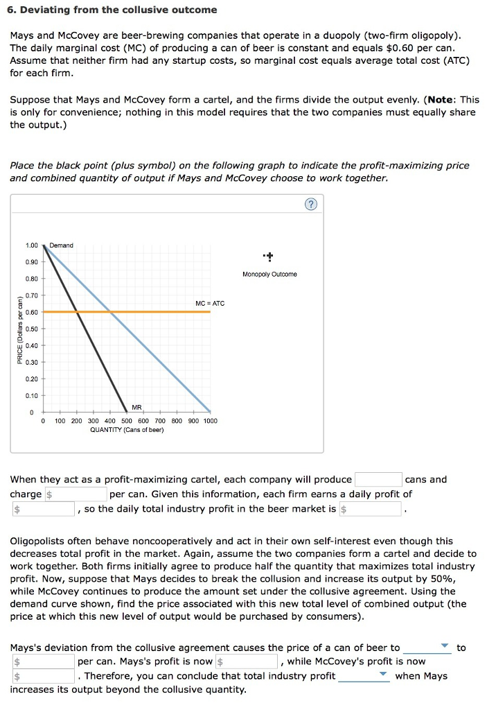 Solved 6. Deviating from the collusive outcome Mays and | Chegg.com