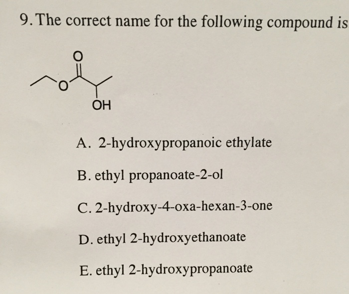 Solved The correct name for the following compound is | Chegg.com