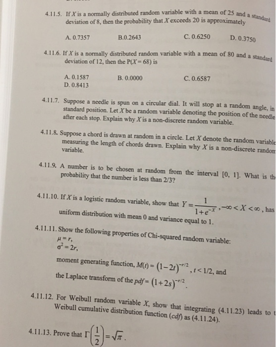 Solved If X is normally distributed random variable with a | Chegg.com