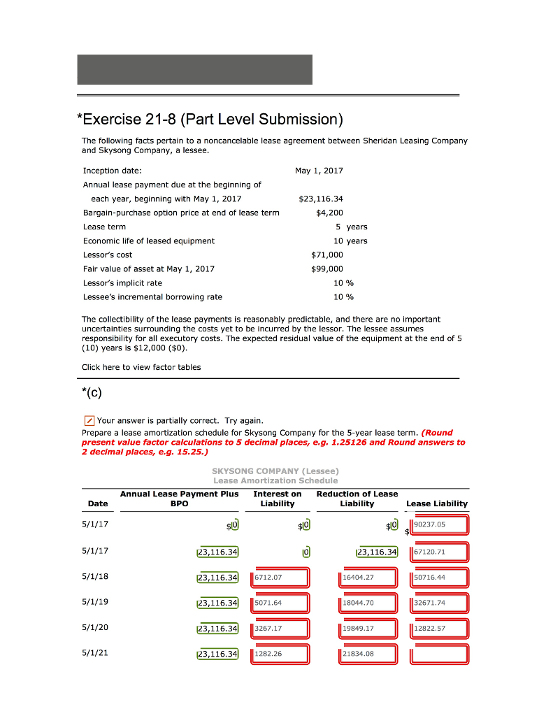 Solved *Exercise 21-8 (Part Level Submission) The following | Chegg.com