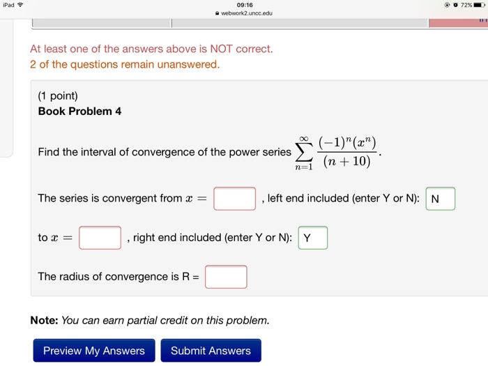 Solved iPad令 09:13 Sec8.5: Problem 11 Previous Problem List | Chegg.com