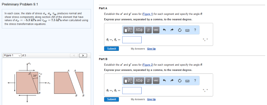 Solved Preliminary Problem 9.1 n each case, the state of | Chegg.com