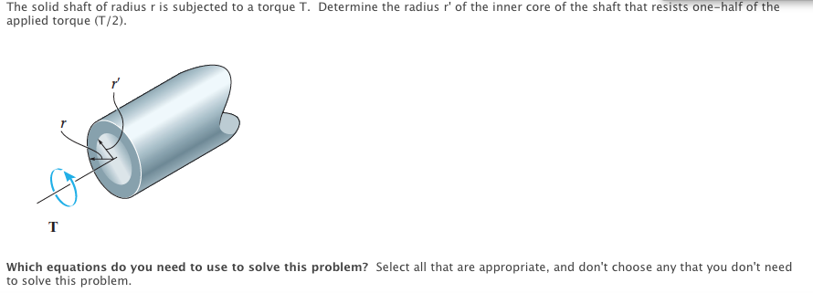 The solid shaft of radius r is subjected to a torque | Chegg.com