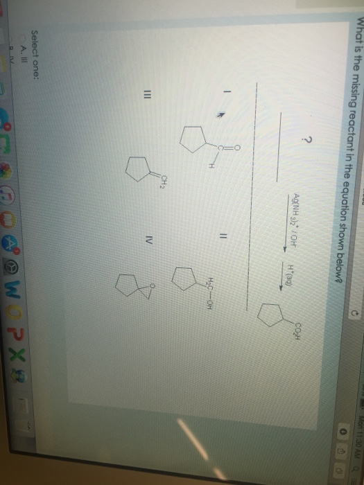 Solved What is the missing reactant in the equation shown | Chegg.com