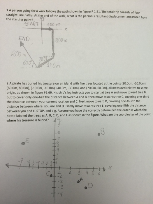 Solved A person going for a walk follows the path shown In | Chegg.com