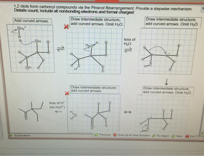 Solved 1,2 diols form carbonyl compounds via the Pinacol | Chegg.com