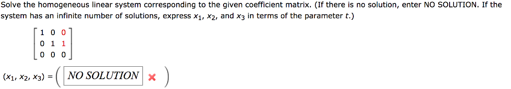 Solved Solve the homogeneous linear system corresponding to | Chegg.com