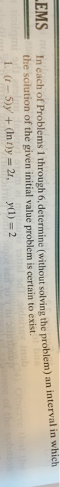 Solved In each of Problems 1 through 6, determine (without | Chegg.com