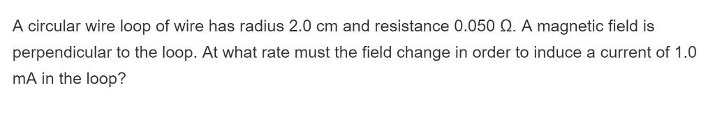 Solved A circular wire loop of wire has radius 2.0 cm and | Chegg.com
