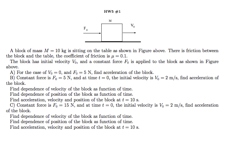 Solved A block of mass M = 10 kg is sitting on the table | Chegg.com