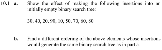 Solved e1 Show he c tolowing inseris o a initially empty | Chegg.com