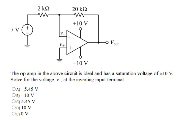 Solved The op amp in the above circuit is ideal and has a | Chegg.com