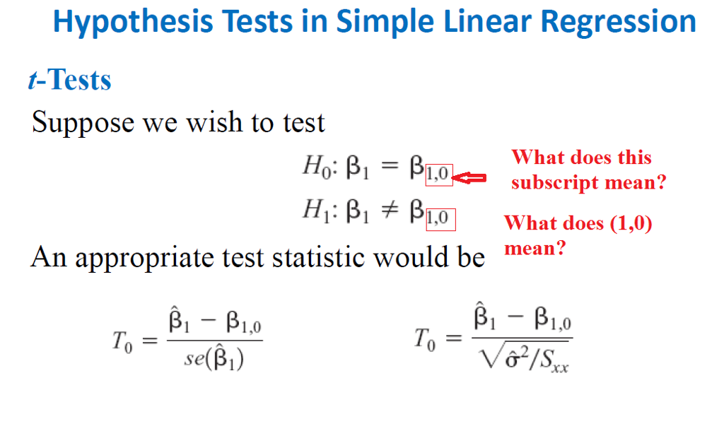 Solved Suppose We Wish To Test H 0 Beta 1 Beta 1 0 What Chegg