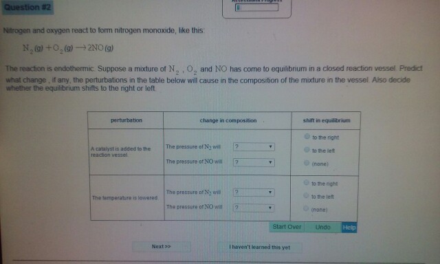 Solved Nitrogen and oxygen react to form nitrogen monoxide, | Chegg.com