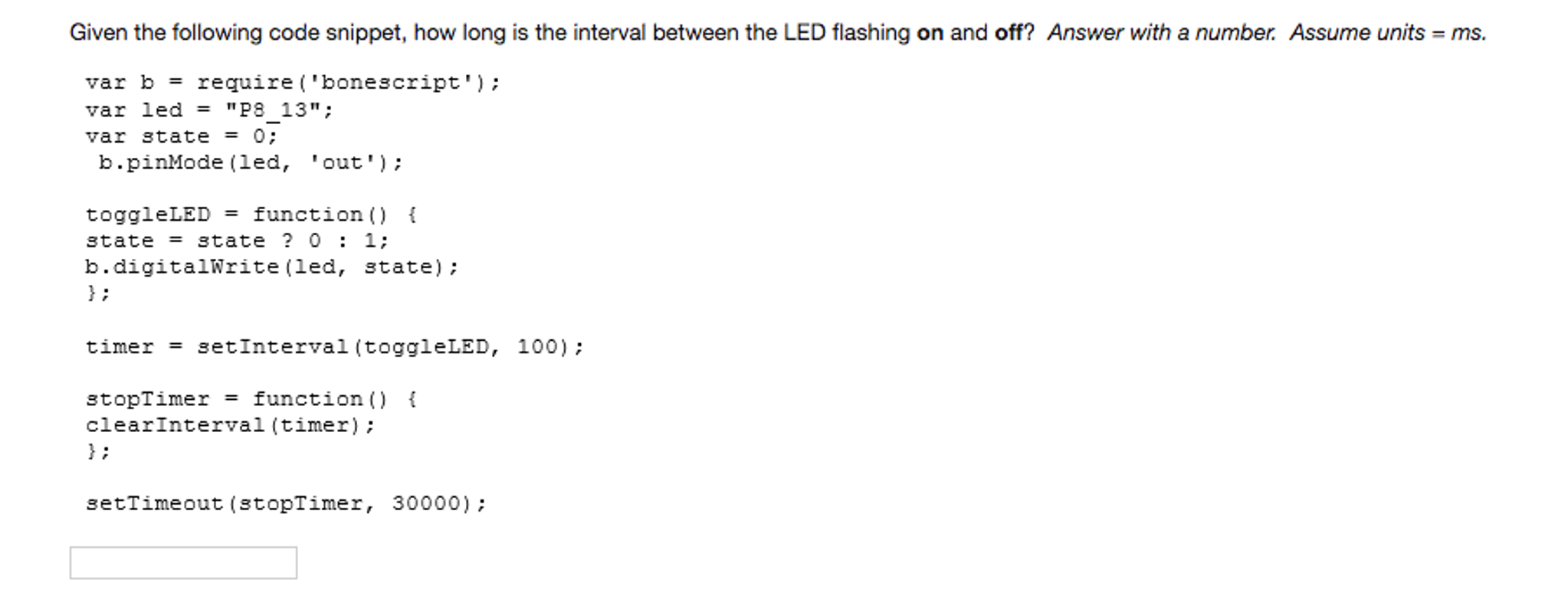 Solved Given the following code snippet, how long is the | Chegg.com
