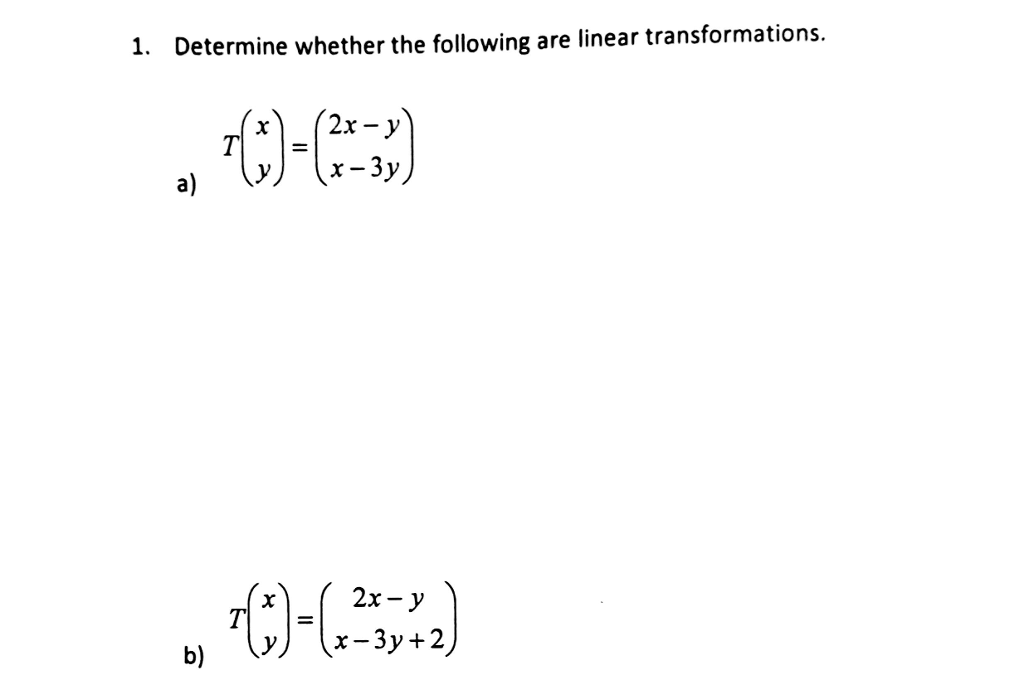 Solved Determine whether the following are linear | Chegg.com