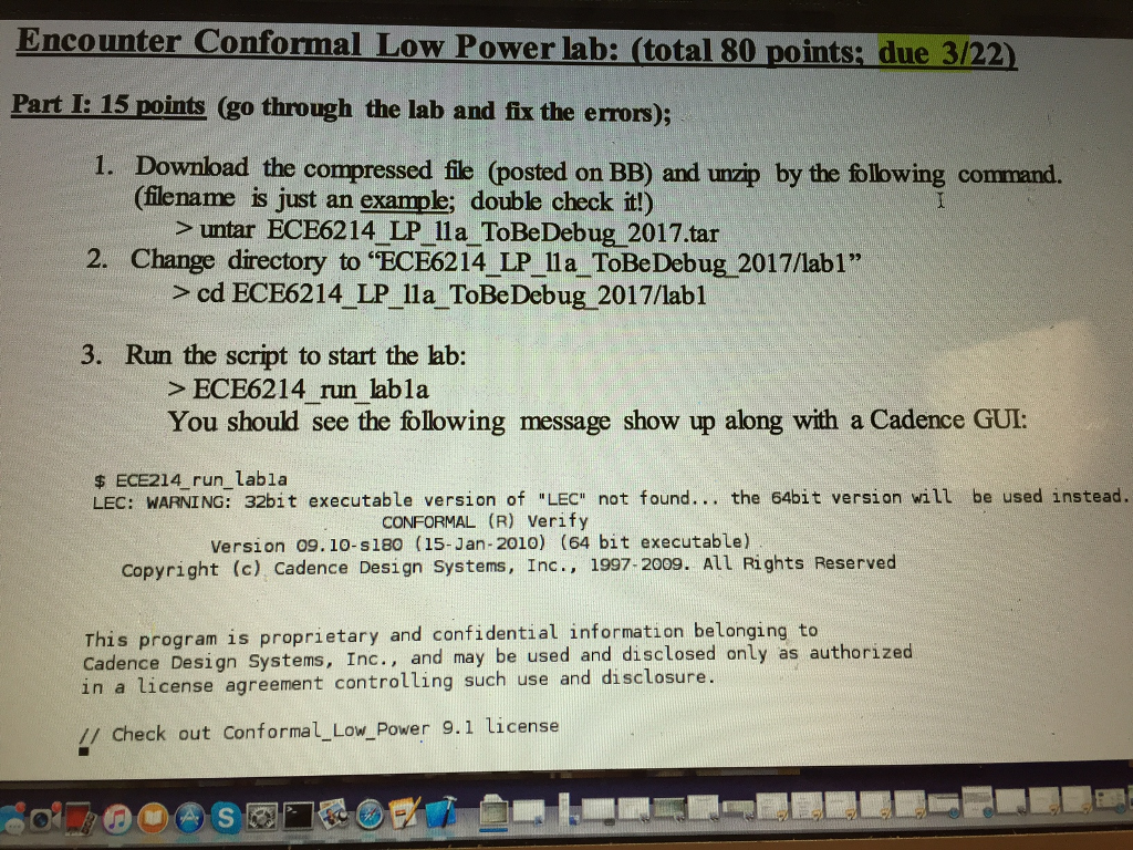 Encounter Conformal Low Powerlab: (total 80 points: | Chegg.com