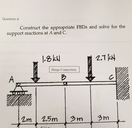 Solved Question 4 Construct the appropriate FBDs and solve | Chegg.com