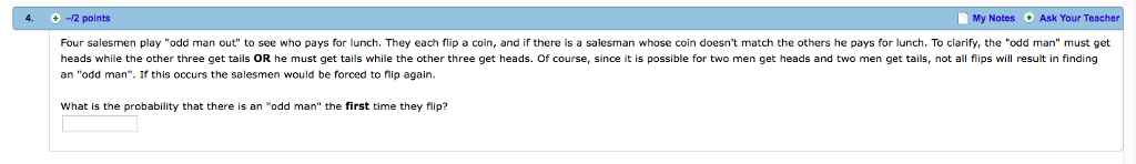 Solved M Notes Ask Your Teacher 4. -2 points Four salesmen | Chegg.com