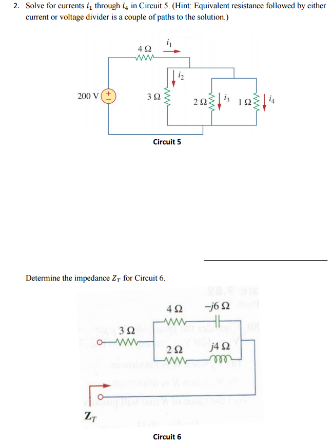 Solved Solve for currents through i_4 in Circuit 5. | Chegg.com