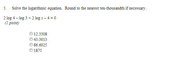 Solved Solve the logarithmic equation. Round to the nearest | Chegg.com