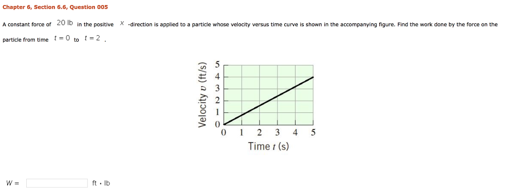 Solved Chapter 6, Section 6.6, Question 005 A constant force | Chegg.com