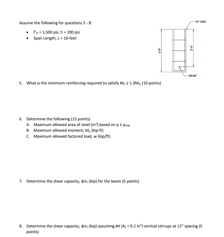 Solved 0" CMU Assume the following for questions 5-8: f'nE | Chegg.com