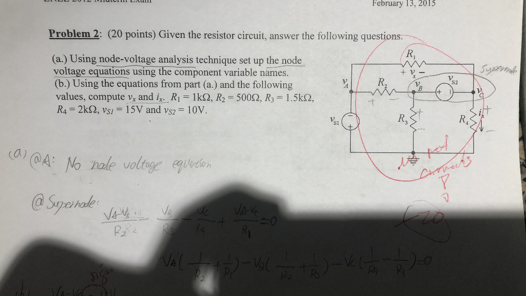 Solved February 13, 2015 Problem 2: (20 points) Given the | Chegg.com