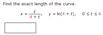 Find the exact length of the curve. Parametric | Chegg.com