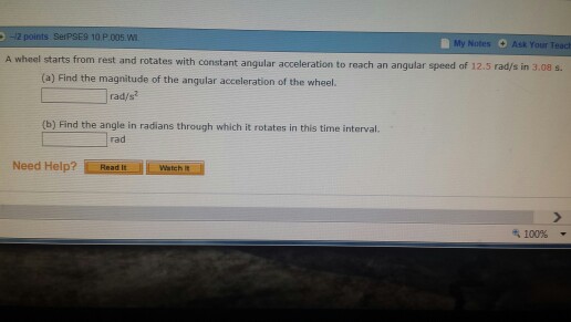 Solved A Wheel Starts From Rest And Rotates With Constant