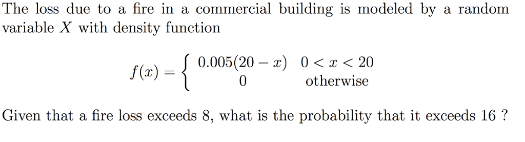 Solved The loss due to a fire in a commercial building is | Chegg.com