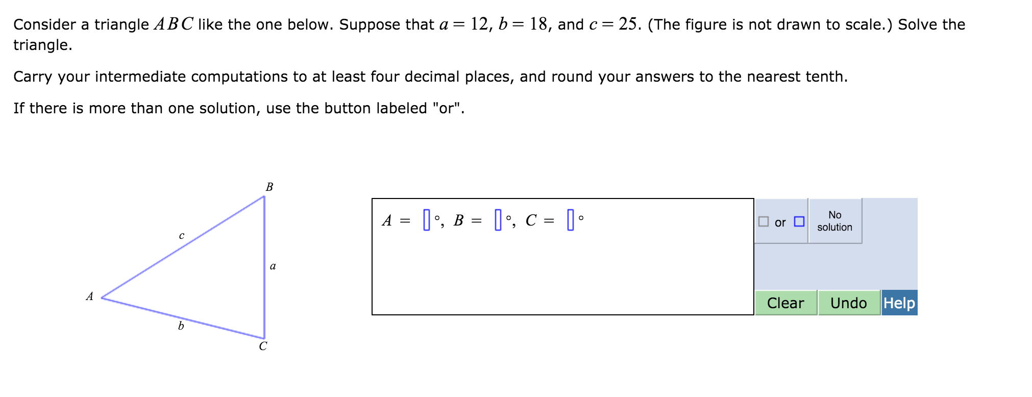 Solved Consider a triangle ABC like the one below. Suppose | Chegg.com