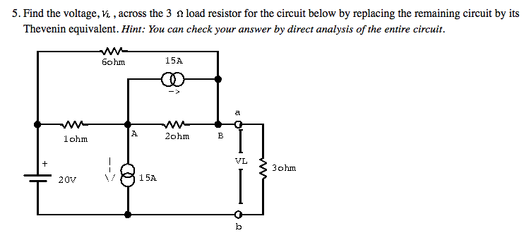 Solved Find the voltage, V_L, across the 3 ohm load resistor | Chegg.com