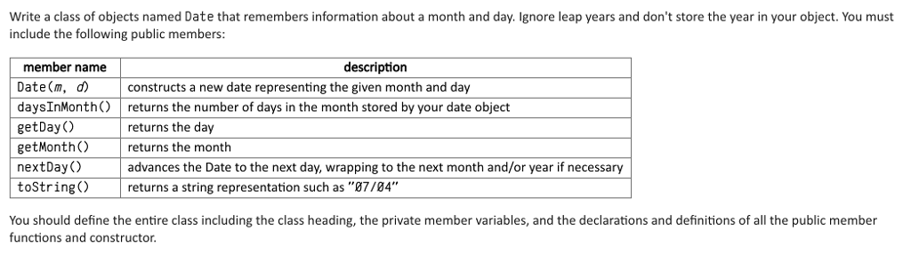 Solved Please code in C++. Write a class of objects named | Chegg.com