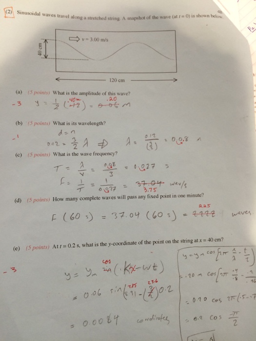 Solved Sinusoidal waves travel along a stretched string. A | Chegg.com