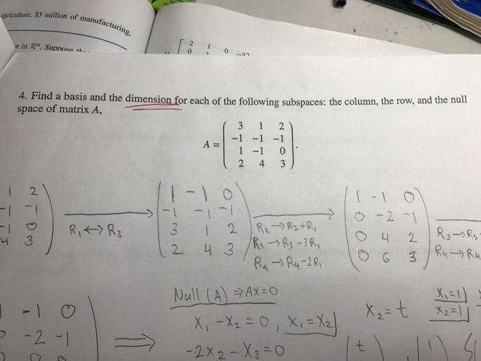Solved Find a basis and dimension for each of the following | Chegg.com