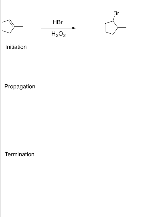 Solved Initiation Propagation Termination HBr H202 Br | Chegg.com