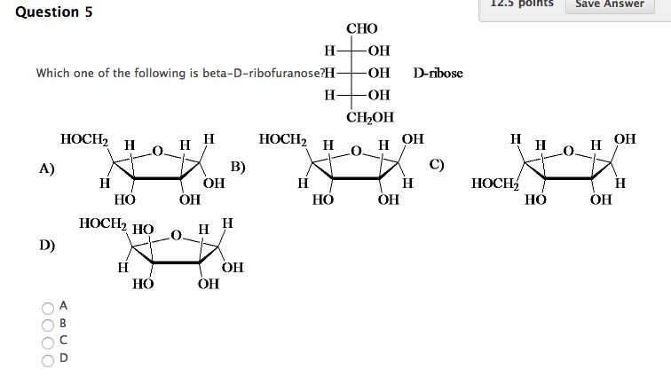 Solved Which one of the following is beta - D - | Chegg.com