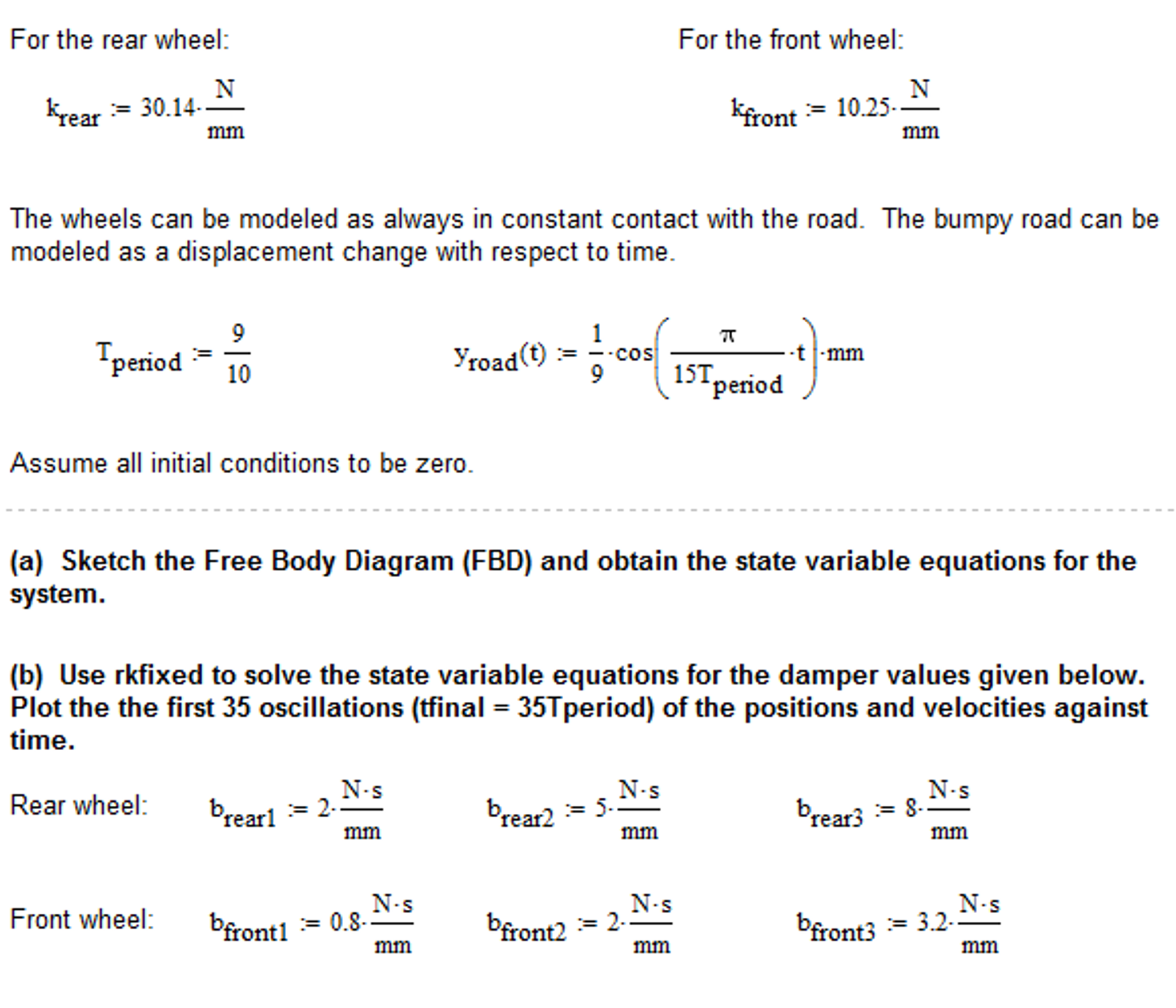 Consider the mass-spring-damper system shown below, | Chegg.com