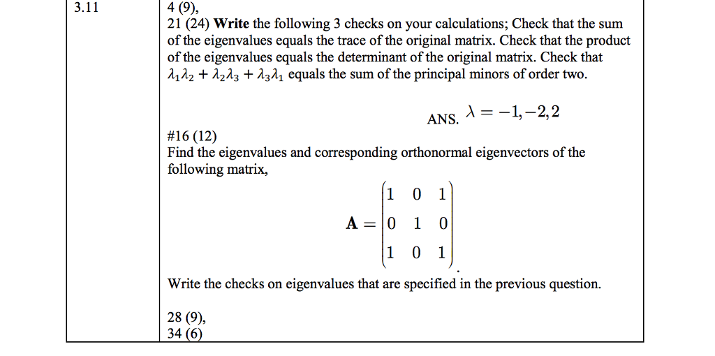 Solved Write the following 3 checks on your calculations: | Chegg.com