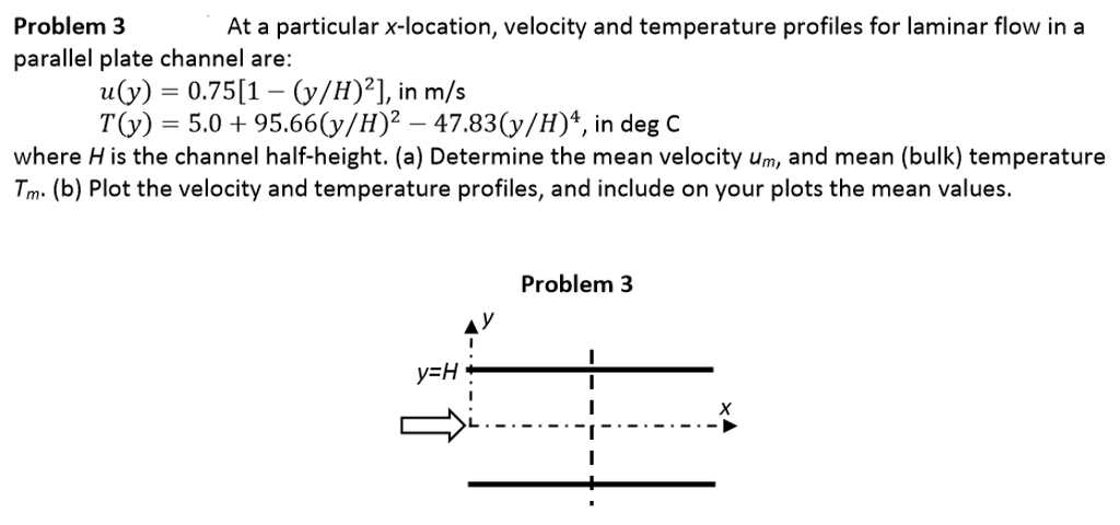 Solved At a particular x-location, velocity and temperature | Chegg.com