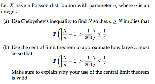 Solved Let X have a Poisson distribution with parameter n, | Chegg.com