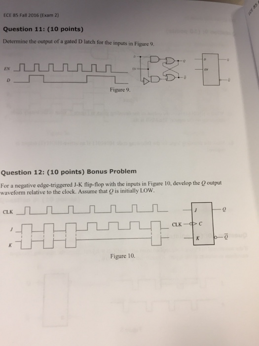 Solved Determine the output of a gated D latch for the | Chegg.com