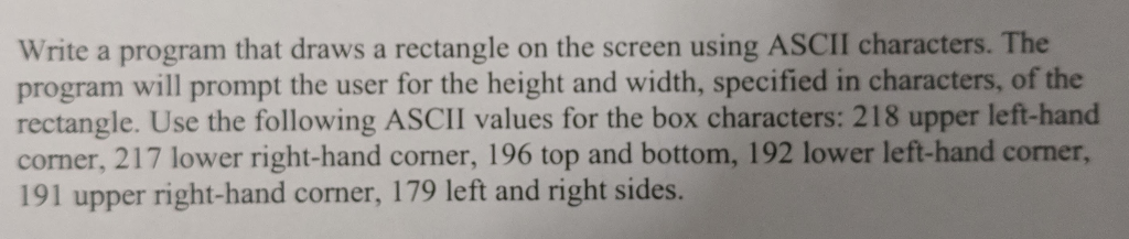 Write a program that draws a rectangle on the screen | Chegg.com