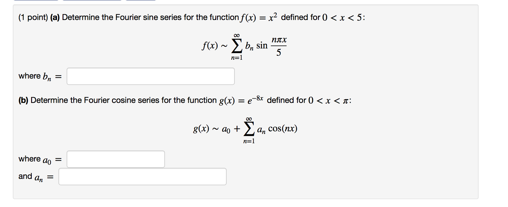 Solved Determine The Fourier Sine Series For The Function 1412