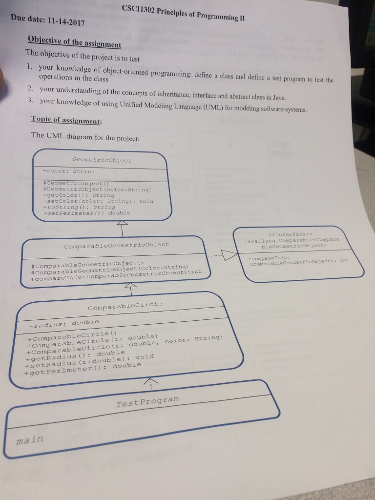 Solved CSCI1302 Principles of Programming II Due date: | Chegg.com