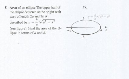 Solved Are of an ellipse The upper half of the ellipse | Chegg.com