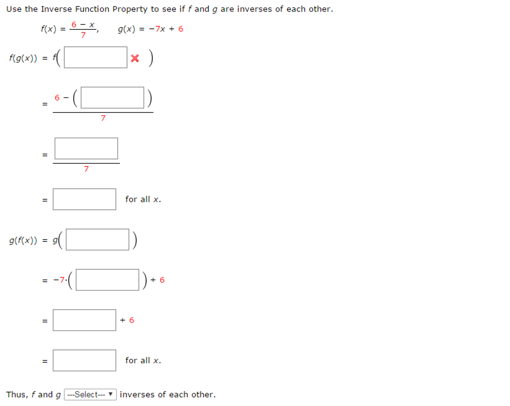 Solved Use the Inverse Function Property to see if f and g | Chegg.com