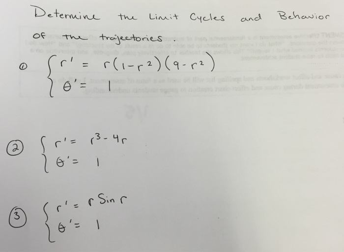 Solved Determine the limit cycles and Behaviour of the | Chegg.com